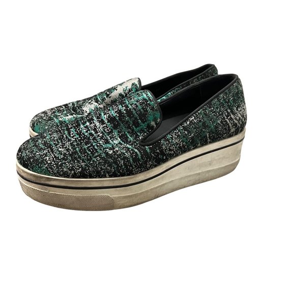 Stella McCartney | Shoes | Stella Mccartney Womens Green Black Woven ...